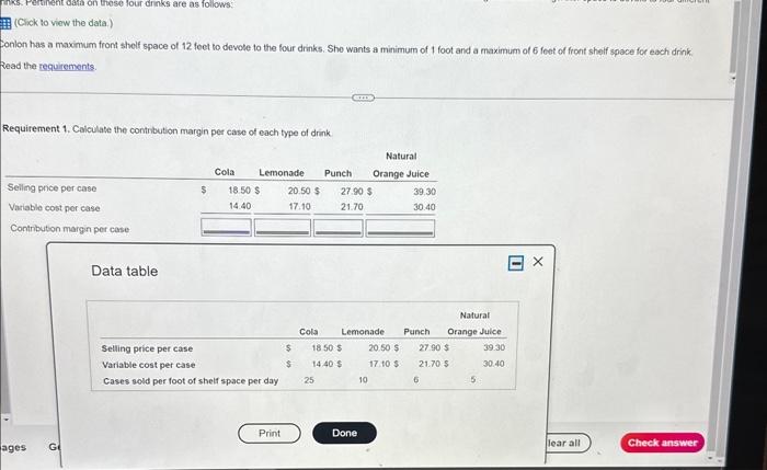 Solved (Cick to view the data.) Conlon has a maximum from | Chegg.com