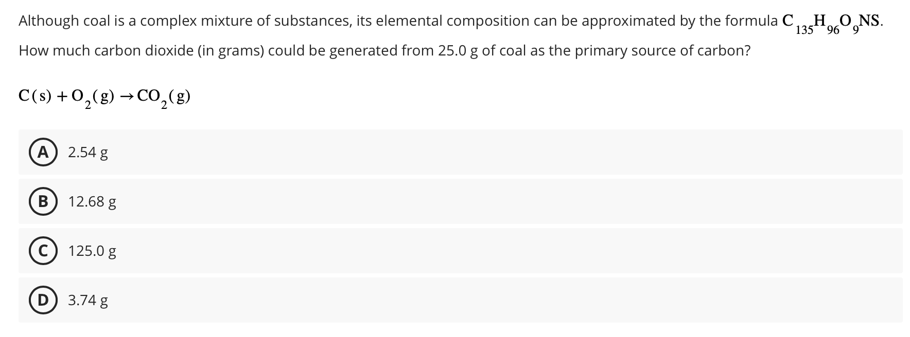 Solved Although coal is a complex mixture of substances, its | Chegg.com