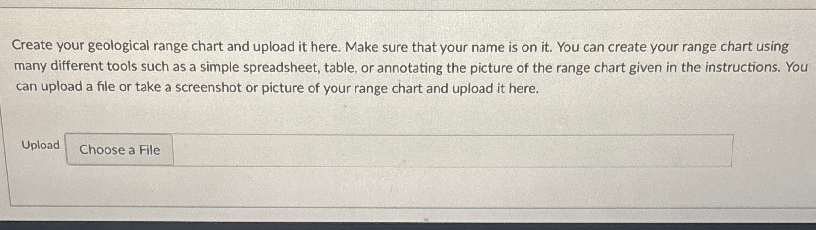 Solved Create your geological range chart and upload it | Chegg.com