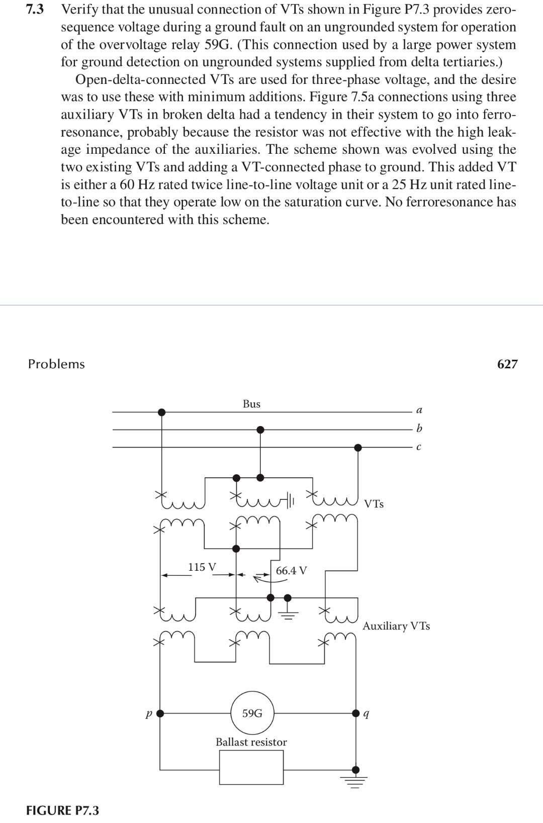 7.3 Verify that the unusual connection of VTs shown | Chegg.com
