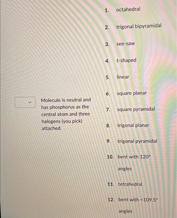 Solved Molecule is neutral and has phosphorus as the central | Chegg.com