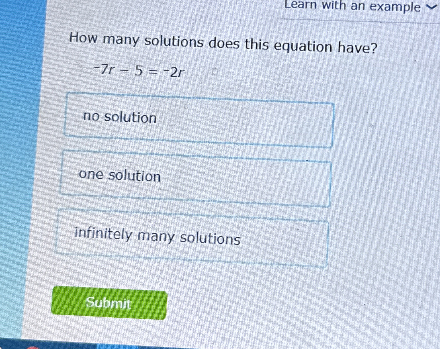 Solved Learn with an exampleHow many solutions does this | Chegg.com