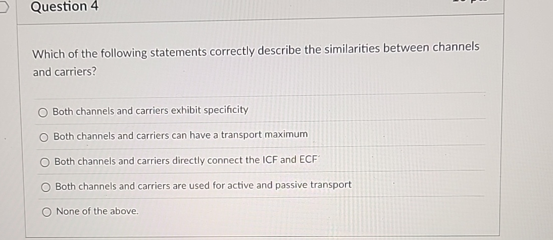 Solved Question 4Which of the following statements correctly | Chegg.com