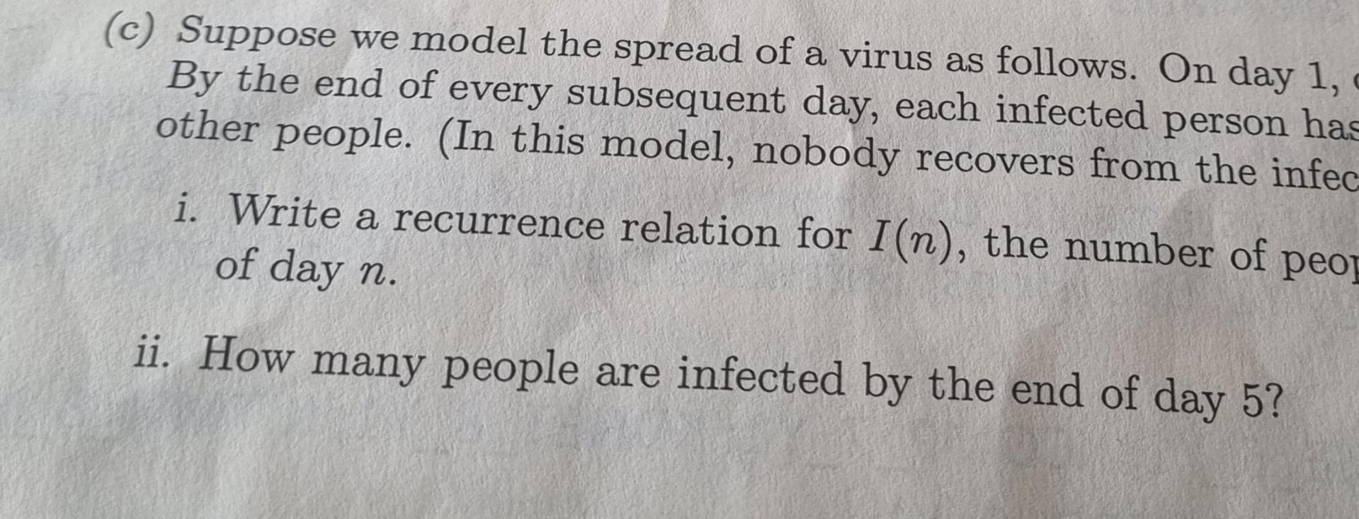 Solved (a) Consider the following recurrence relation. \\[ | Chegg.com