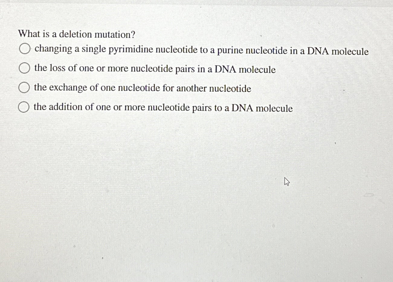 High Quality SOLUTION What is a deletion mutation? changing a single | Chegg.com