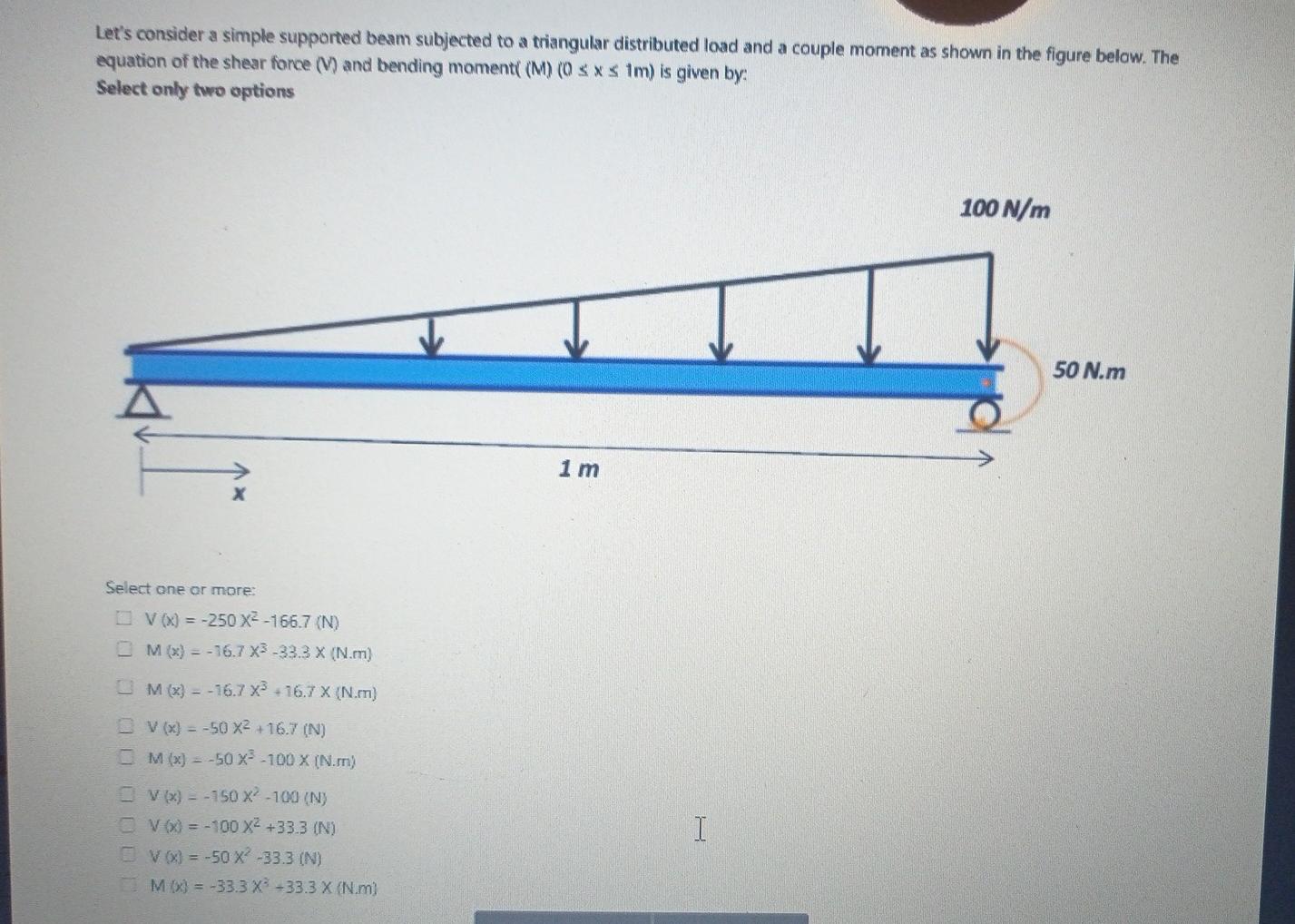 Solved Let's consider a simple supported beam subjected to a | Chegg.com
