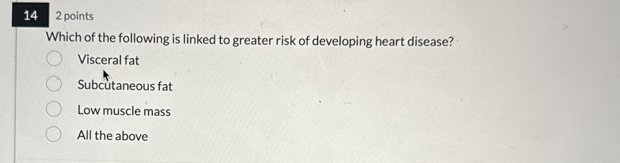 Solved 142 ﻿pointsWhich of the following is linked to | Chegg.com