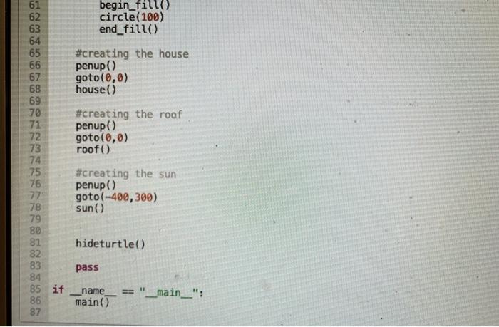 Project 5: Turtle Patterns || ** Problem Expected | Chegg.com
