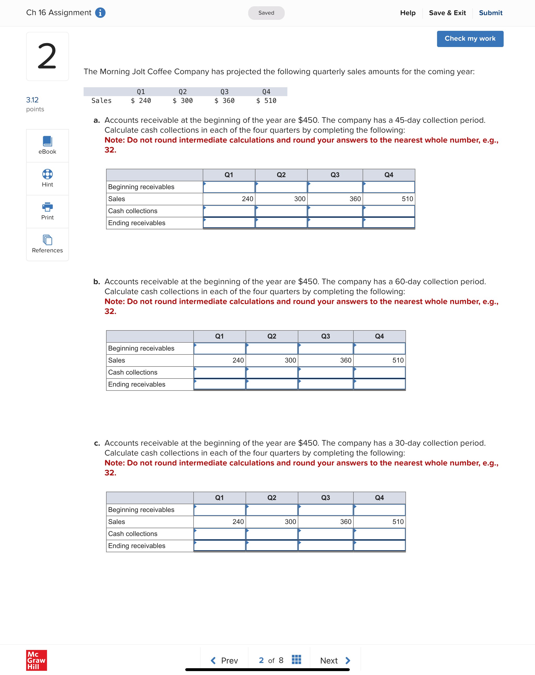 Solved The Morning Jolt Coffee Company has projected the | Chegg.com