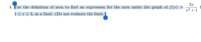 Solved Use the definition of area to find an expression for | Chegg.com