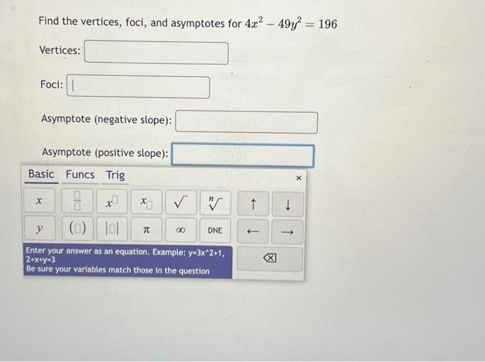 Solved 4x2−49y2=196 | Chegg.com