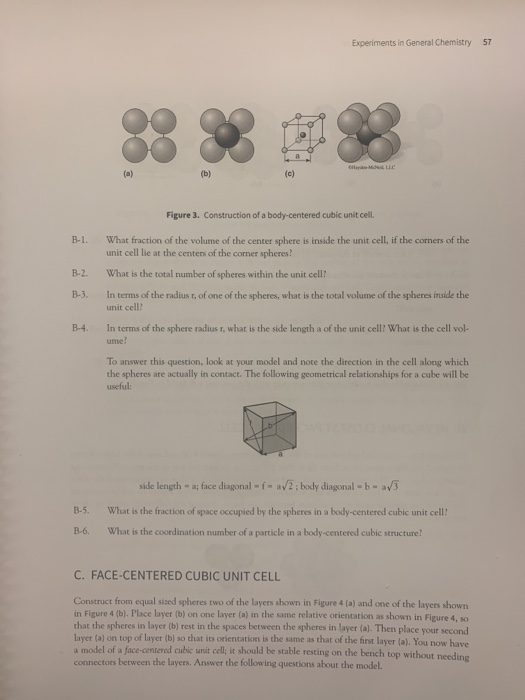 56 EXPERIMENT 9 | Crystal Structure Procedure A. | Chegg.com