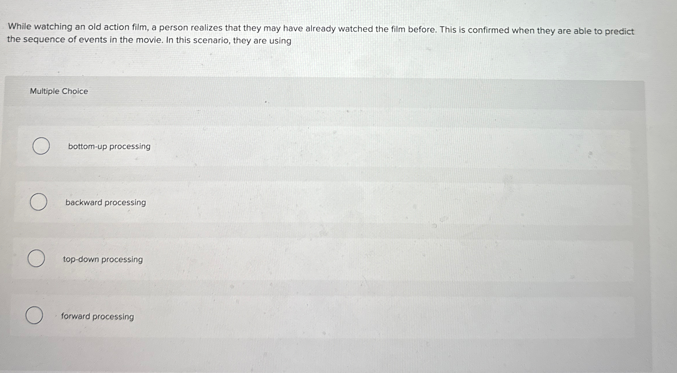 Solved While watching an old action film, a person realizes | Chegg.com