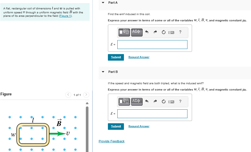 Solved A flat, rectangular coil of dimensions l ﻿and w ﻿is | Chegg.com
