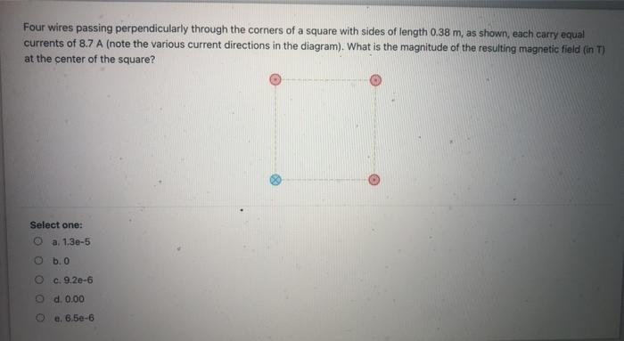 Solved Four wires passing perpendicularly through the | Chegg.com