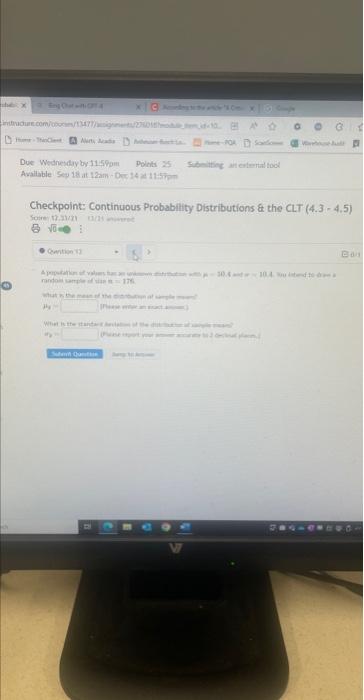 Solved Checkpoint: Continuous Probability Distributions \& | Chegg.com