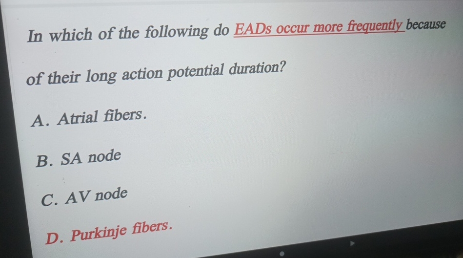 Solved In which of the following do EADS occur more | Chegg.com