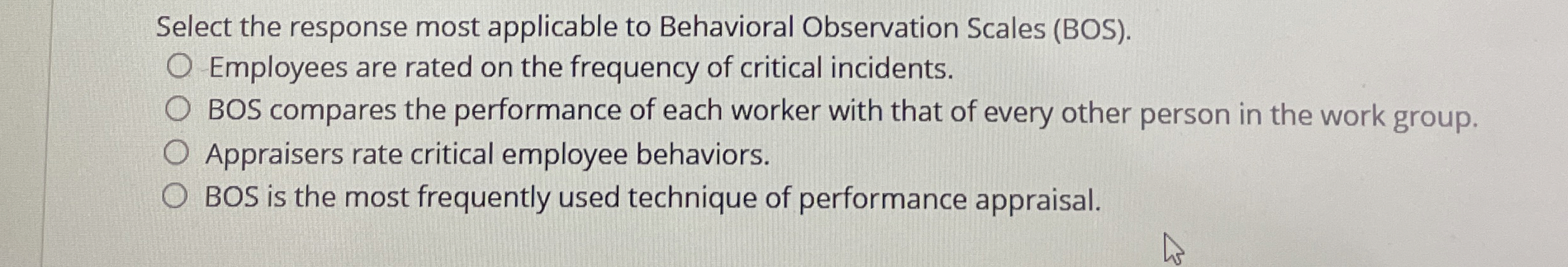 Solved Select the response most applicable to Behavioral | Chegg.com