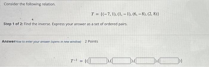 Solved Consider the following relation. | Chegg.com