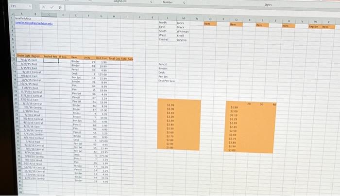 Solved 4. Name the following range of cells accordingly: | Chegg.com