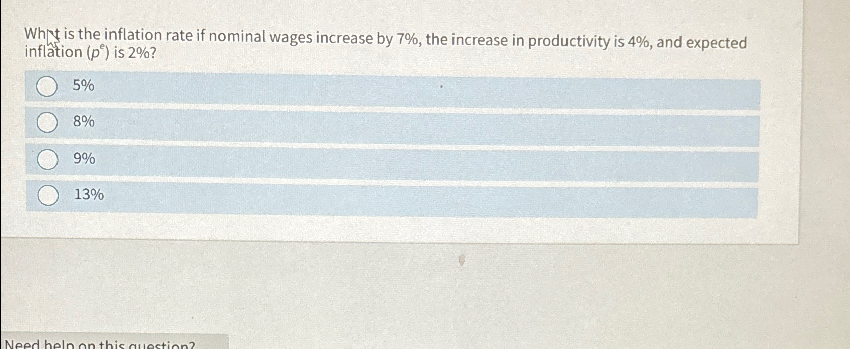 Solved Why is the inflation rate if nominal wages increase | Chegg.com