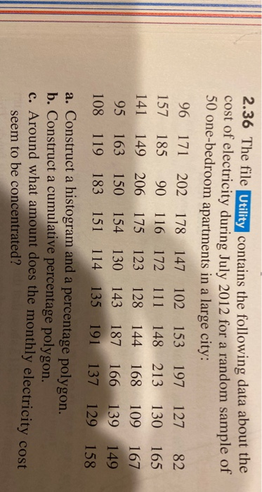 Solved 130 2.36 The file Utility contains the following data | Chegg.com