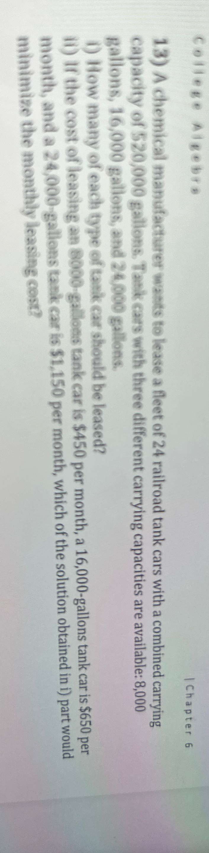 Solved College Algebro|Chapter 6A chemical manufacturer | Chegg.com