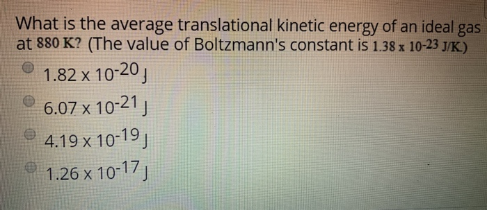 Solved What is the average translational kinetic energy of | Chegg.com
