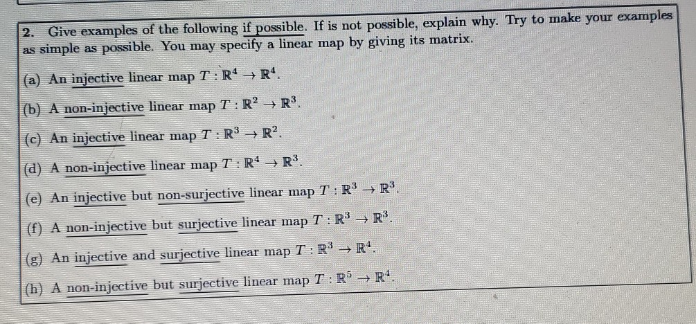 Solved 2. Give examples of the following if possible. If is | Chegg.com