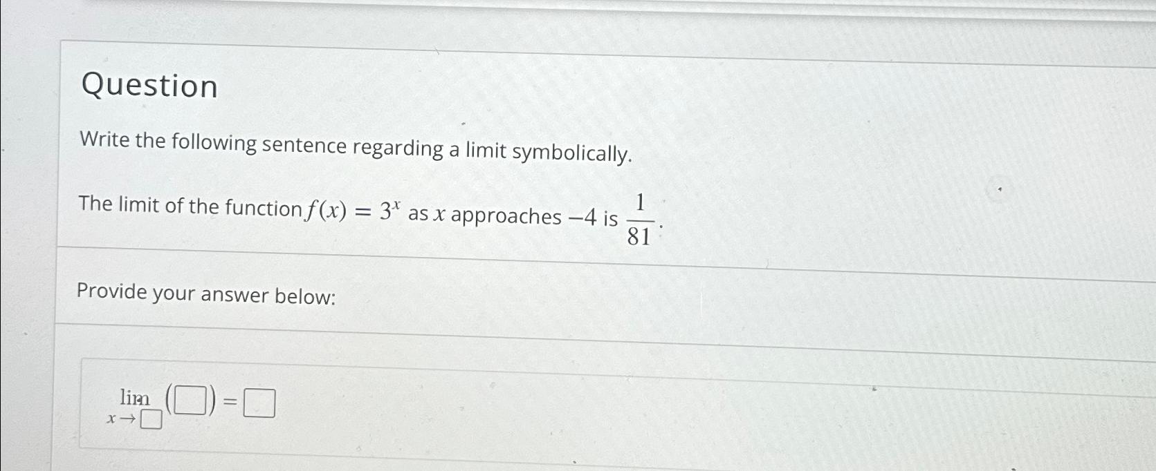 Solved QuestionWrite the following sentence regarding a | Chegg.com