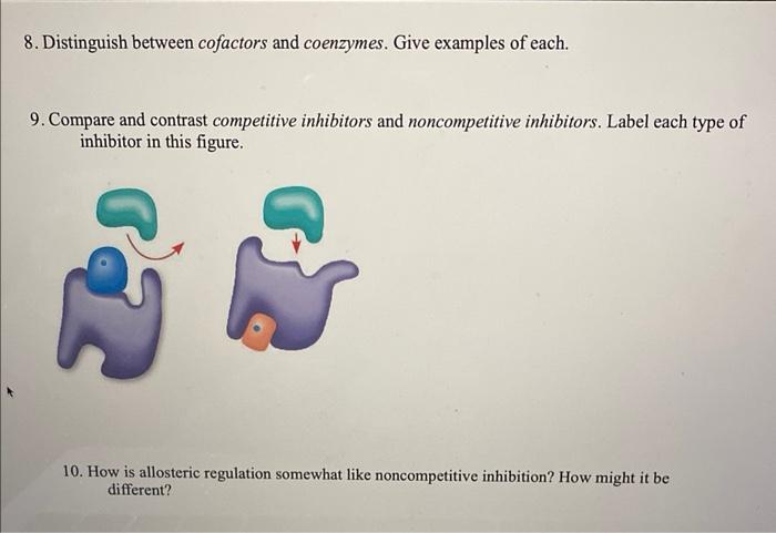Solved 8. Distinguish between cofactors and coenzymes. Give | Chegg.com