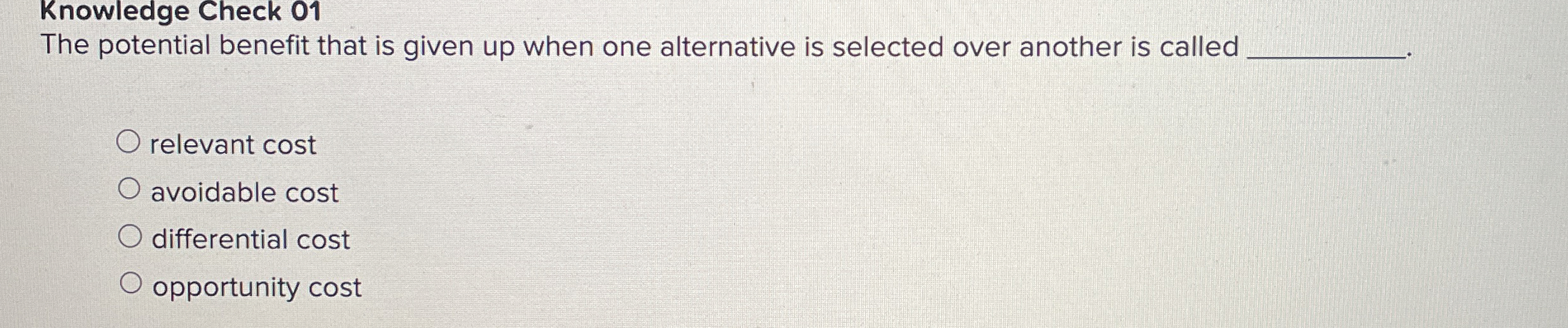 Solved Knowledge Check 01The potential benefit that is given | Chegg.com