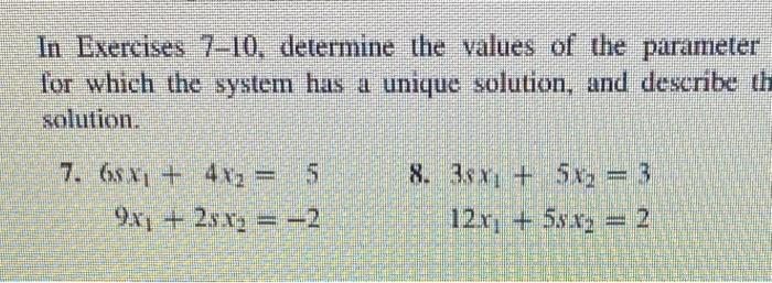 Solved In Exercises 7-10, determine the values of the | Chegg.com