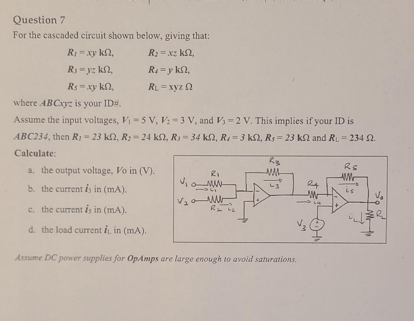 Solved Question 7 For the cascaded circuit shown below, | Chegg.com