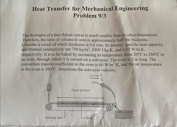 Solved Heat Transfer for Mechanical Engineering Problem 9/3 | Chegg.com