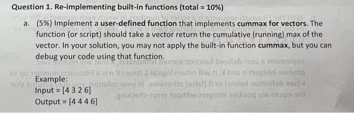 Solved Question 1 Re Implementing Built In Functions Total