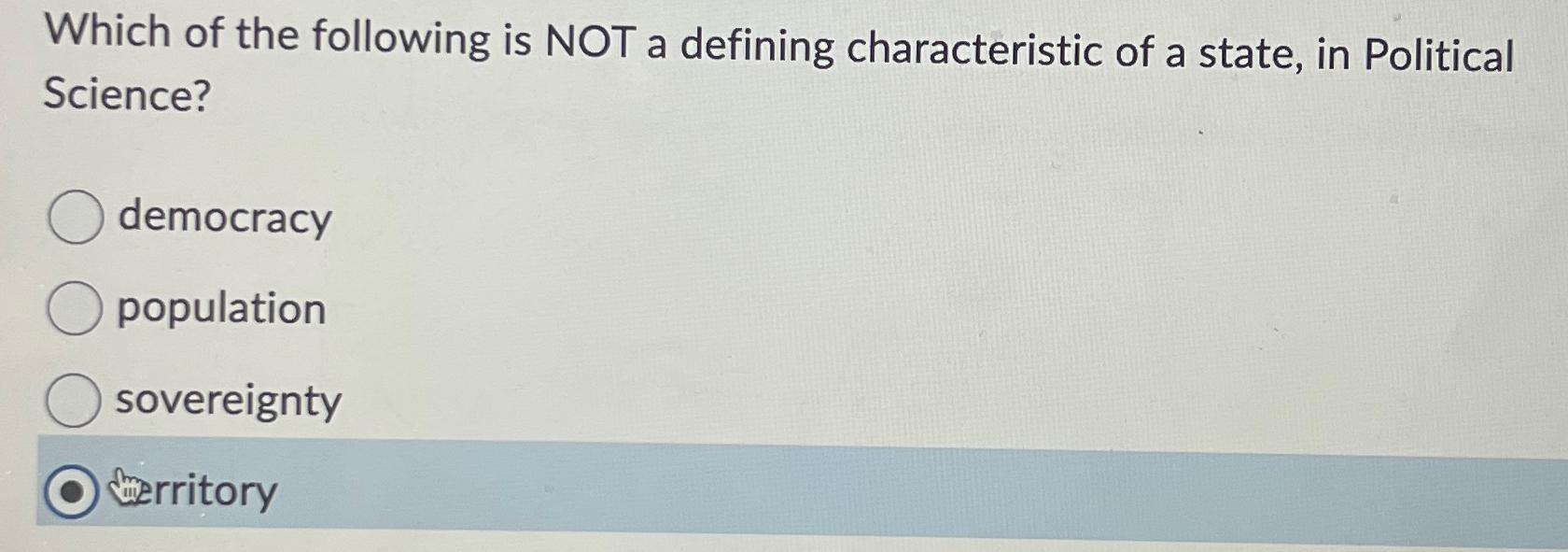 Solved Which of the following is NOT a defining | Chegg.com
