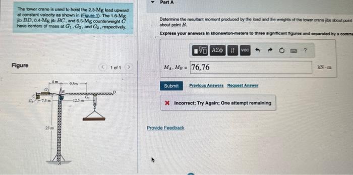 Solved The lower crane is used to hoist the 2.3−Mg load | Chegg.com