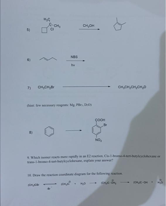 Solved Complete the followings. Predict the reactant/product | Chegg.com