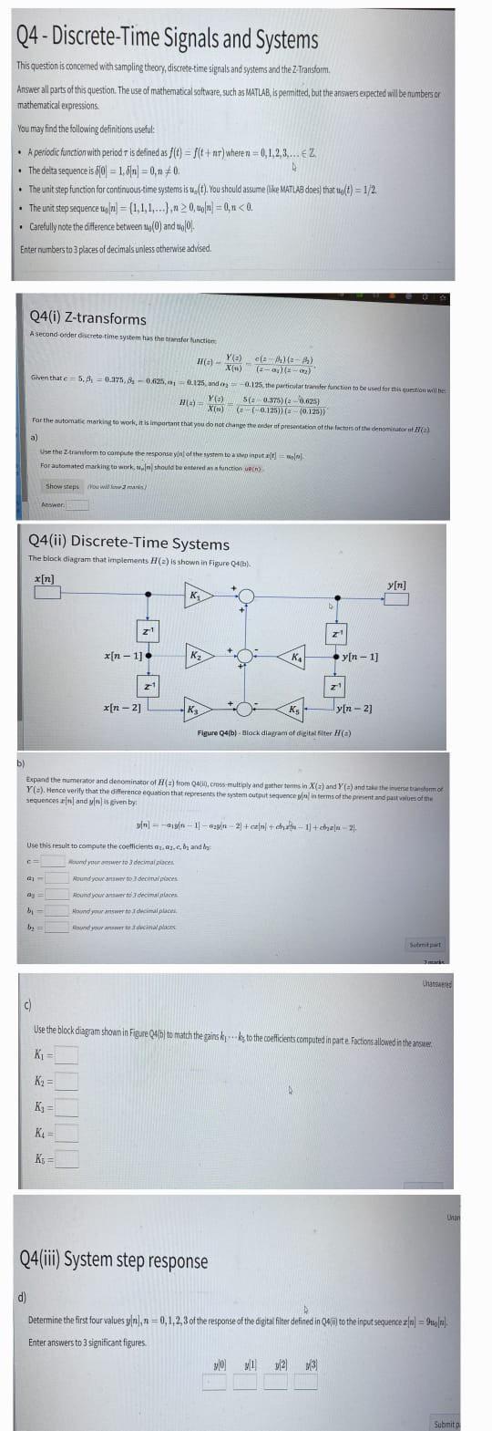 Solved Q4 - Discrete-Time Signals and Systems This question | Chegg.com