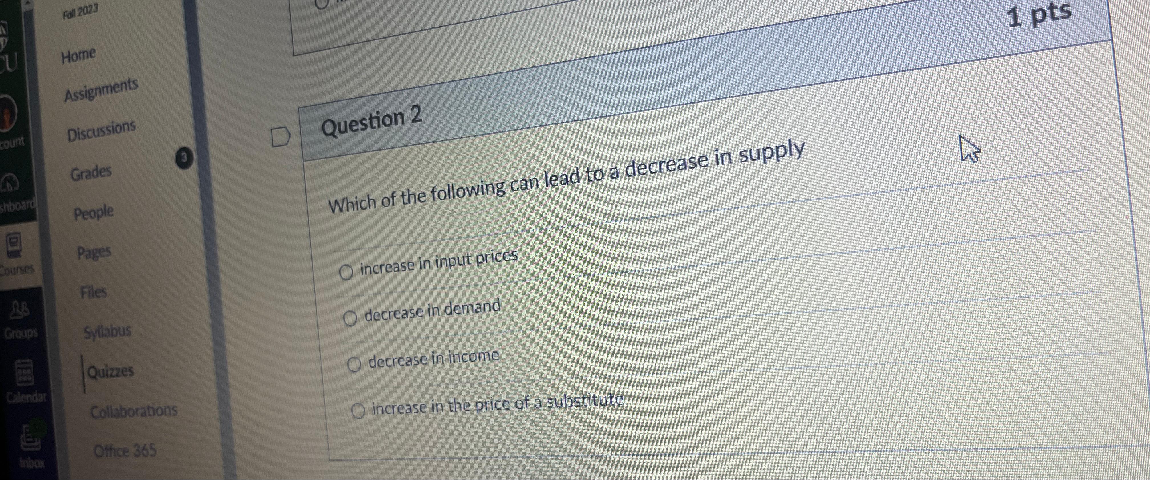 Solved Question 2Which of the following can lead to a | Chegg.com