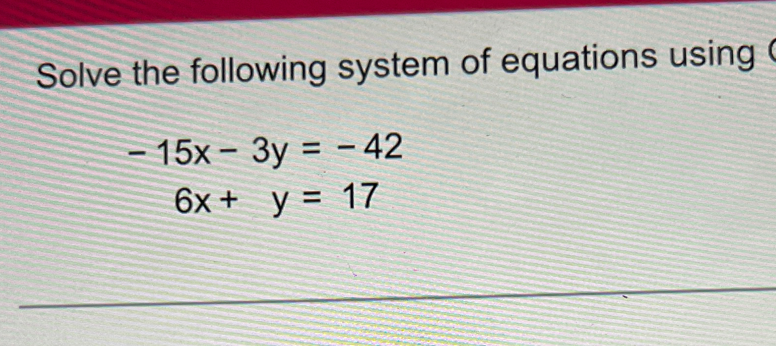Solved Solve the following system of equations | Chegg.com