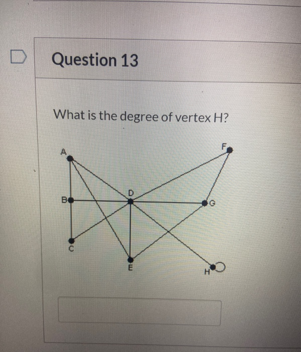 Solved Question 13 What is the degree of vertex H? | Chegg.com