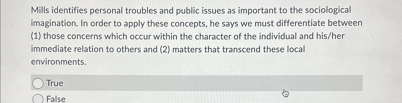 Solved Mills identifies personal troubles and public issues | Chegg.com