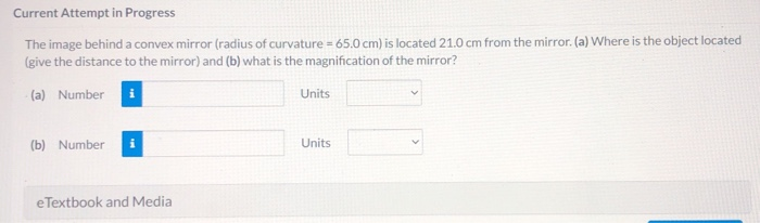 Solved Current Attempt in Progress The image behind a convex | Chegg.com