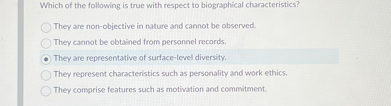 Solved Which of the following is true with respect to | Chegg.com