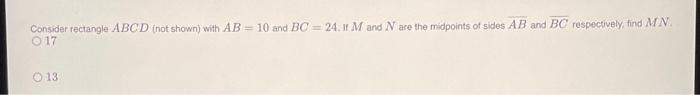 Solved Consider rectangle ABCD (not shown) with AB=10 and | Chegg.com