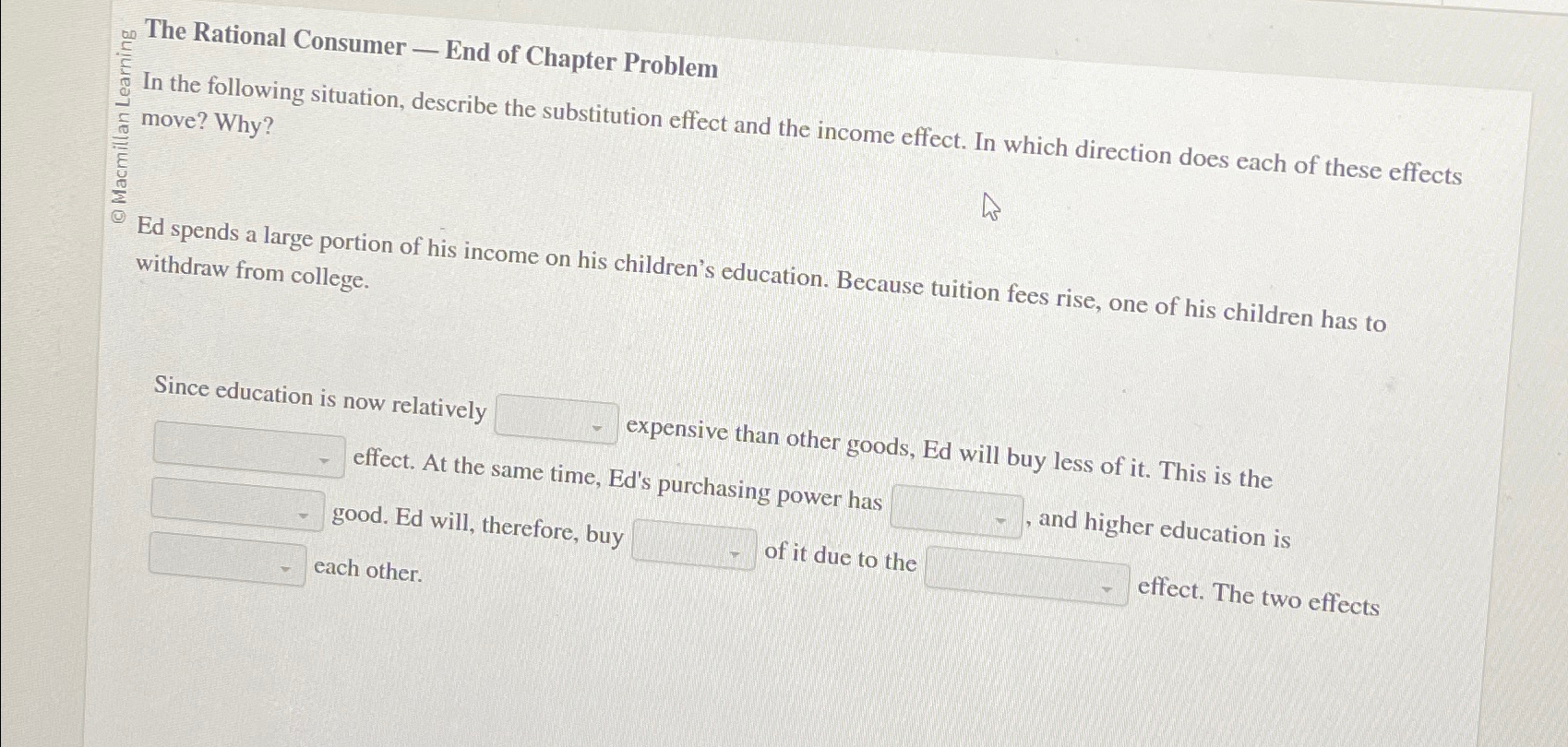 Solved The Rational Consumer - ﻿End of Chapter ProblemIn the | Chegg.com