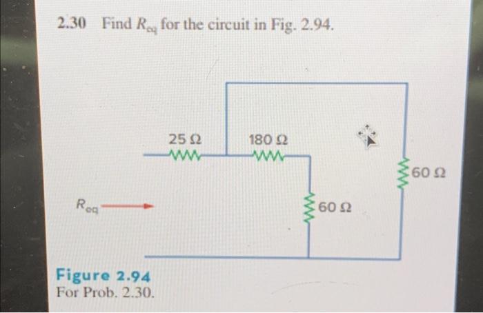 Solved 2.30 Find Req for the circuit in Fig. 2.94. Figure | Chegg.com