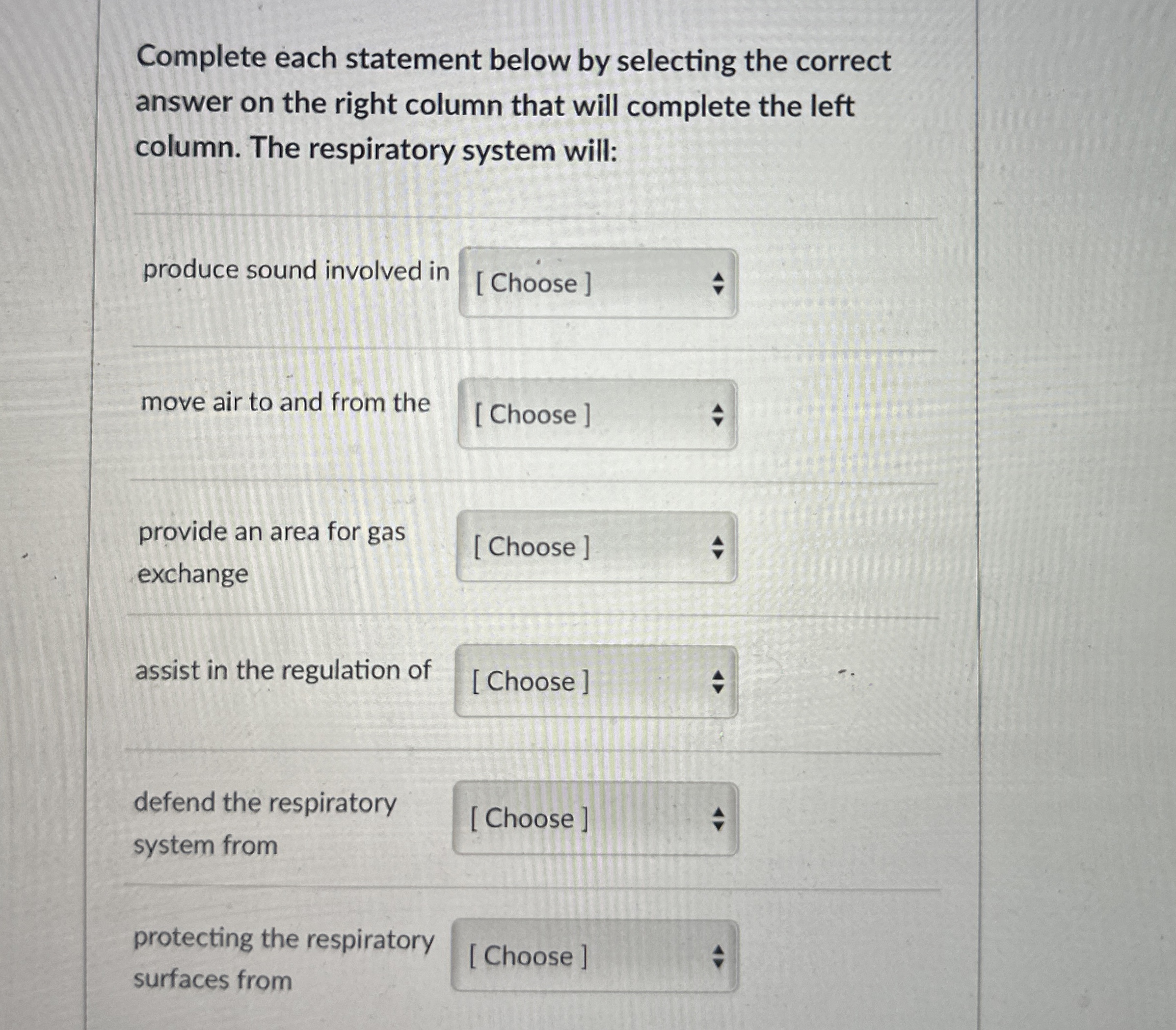 Solved Complete each statement below by selecting the | Chegg.com